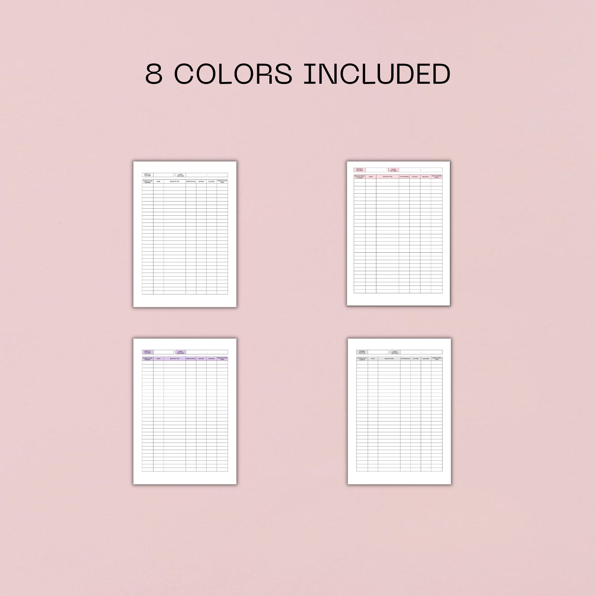 Checkbook Balance Log Printable Checkbook Register Check - Etsy