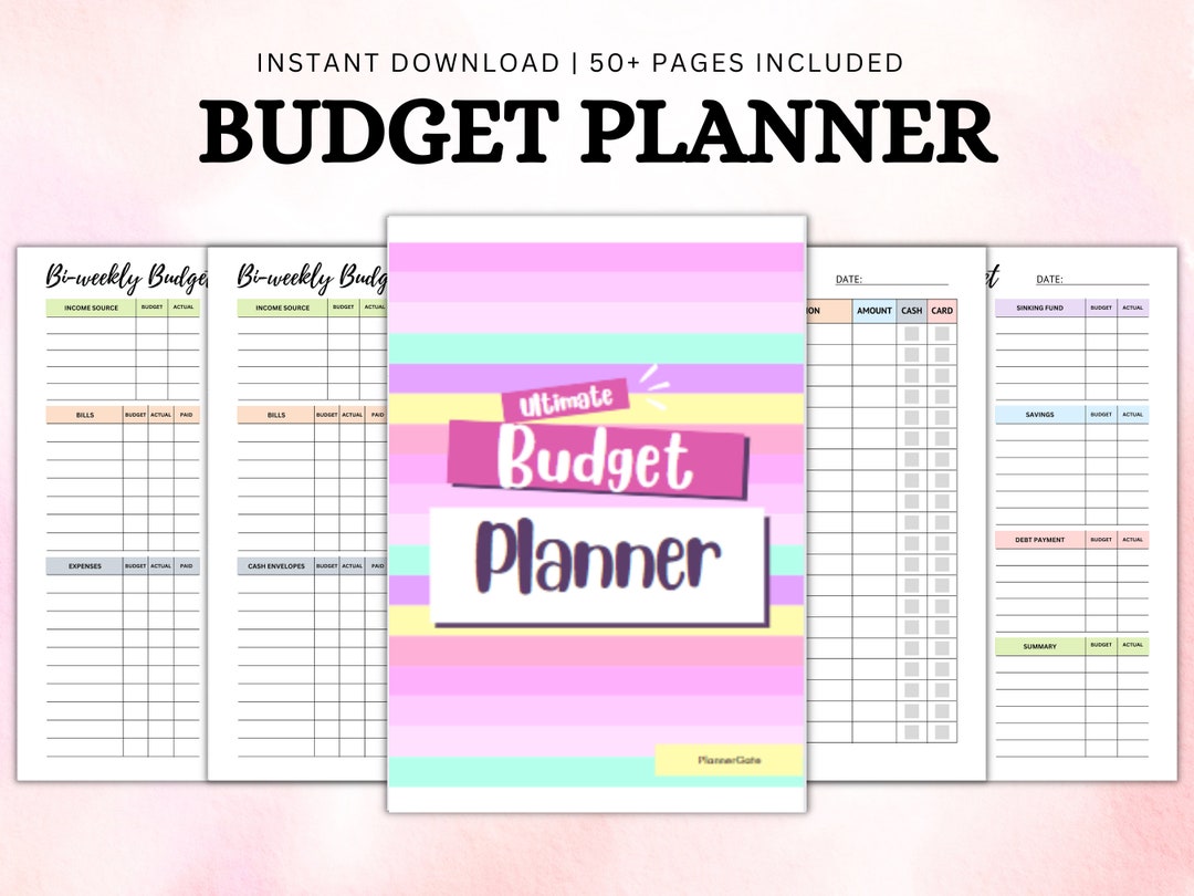 Rainbow Budget Planner Printable, Financial Planner, Monthly Budget ...