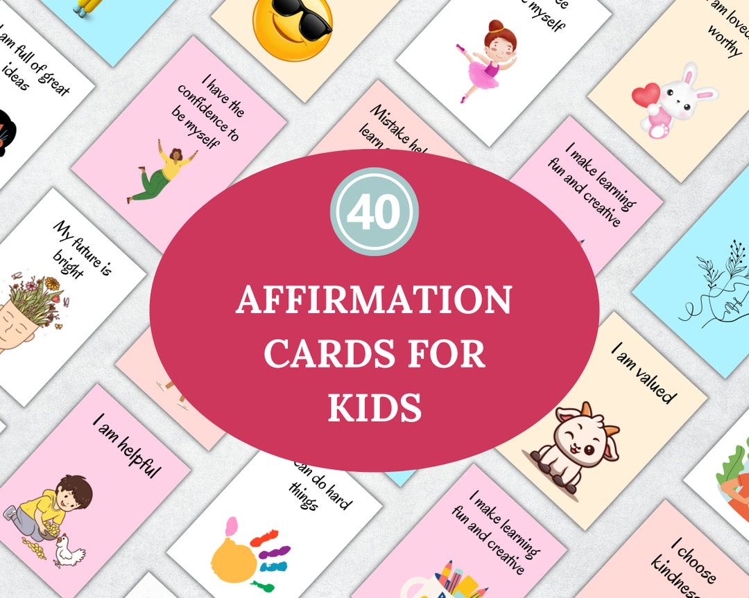40 Affirmation Cards for Kids, Motivational Cards, Positivity Cards ...