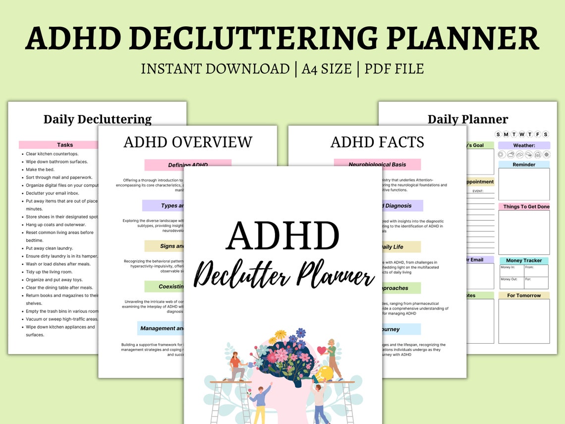 Adhd Declutter Planner, Declutter Checklist, Adhd Declutter Challenge ...