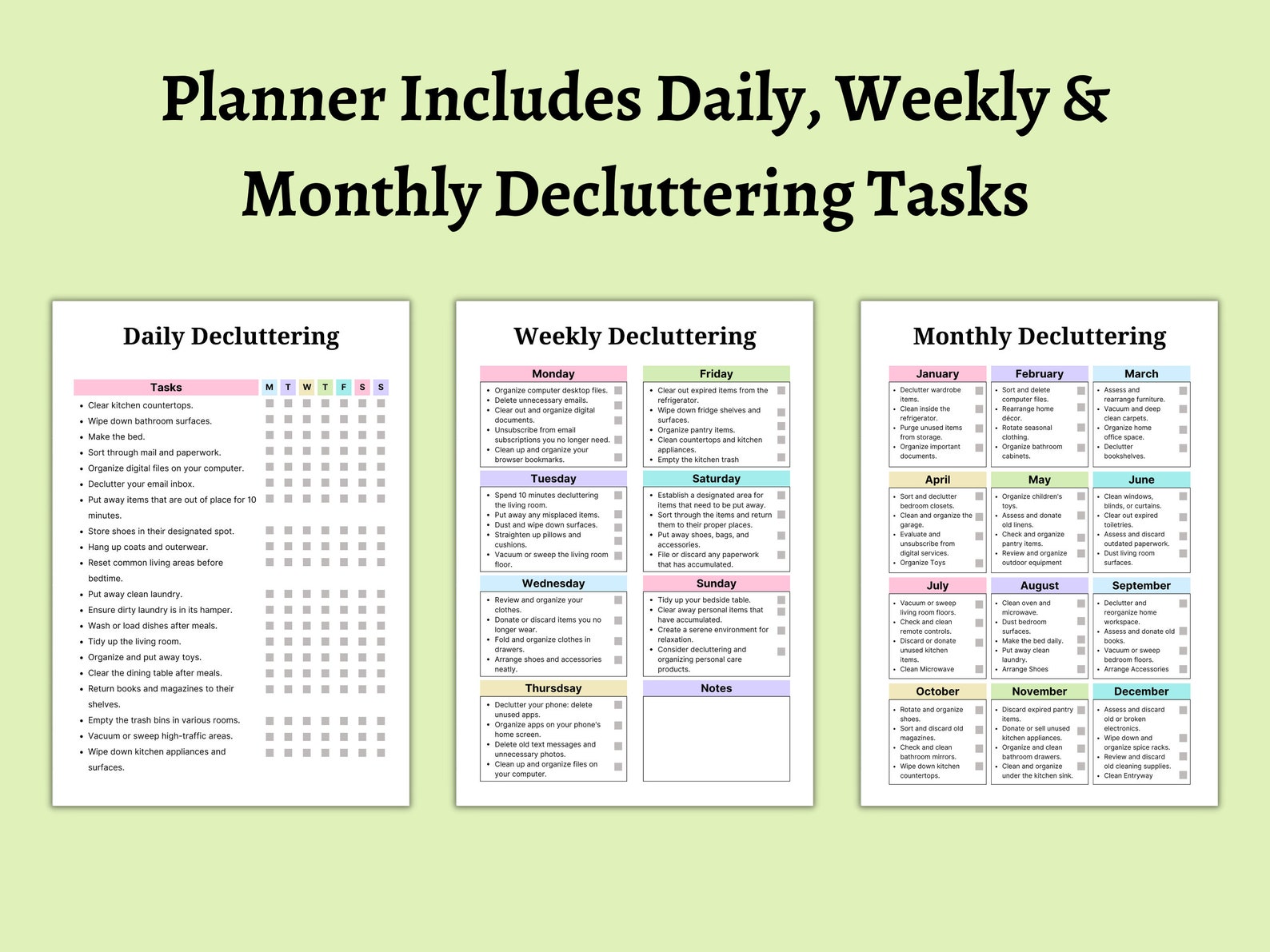 Adhd Declutter Planner, Declutter Checklist, Adhd Declutter Challenge ...