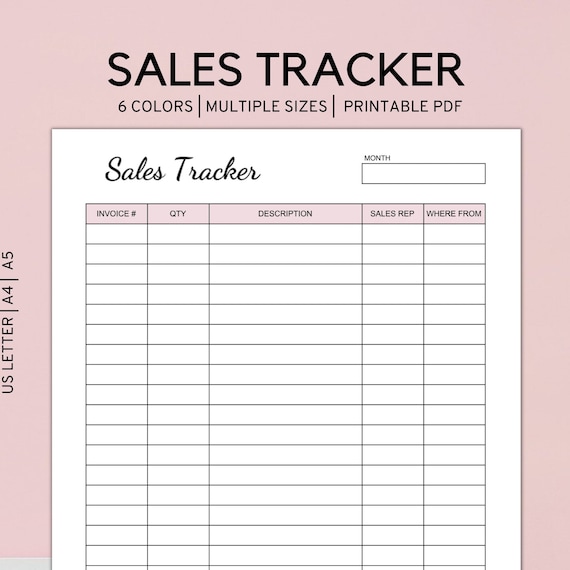 Printable Sales Tracker Order Tracker Form Order Form - Etsy