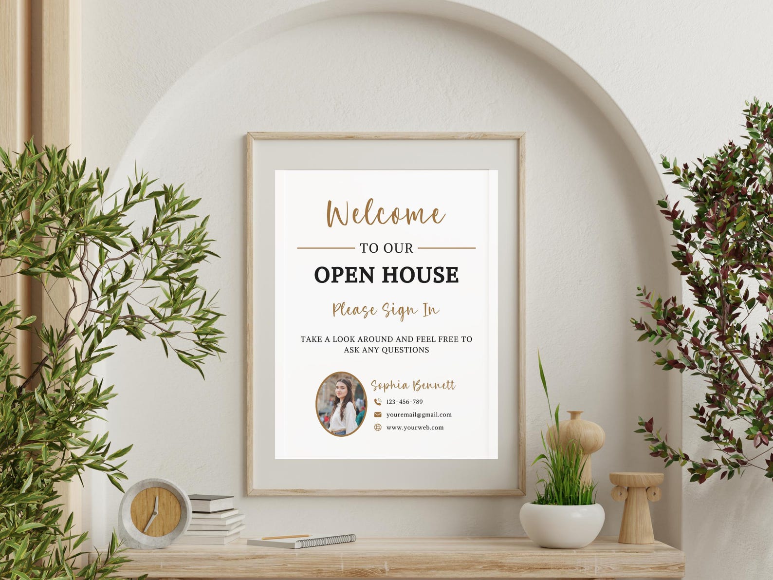 Editable Open House Welcome Sign: Canva Template (8.5" X 11") - Etsy