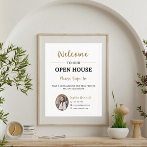 Editable Open House Welcome Sign: Canva Template (8.5" X 11") - Etsy