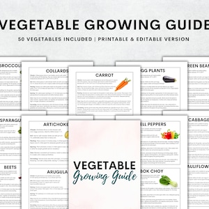 Vegetable Growing Guide, 50 Printable Vegetables Guide, Gardening ...