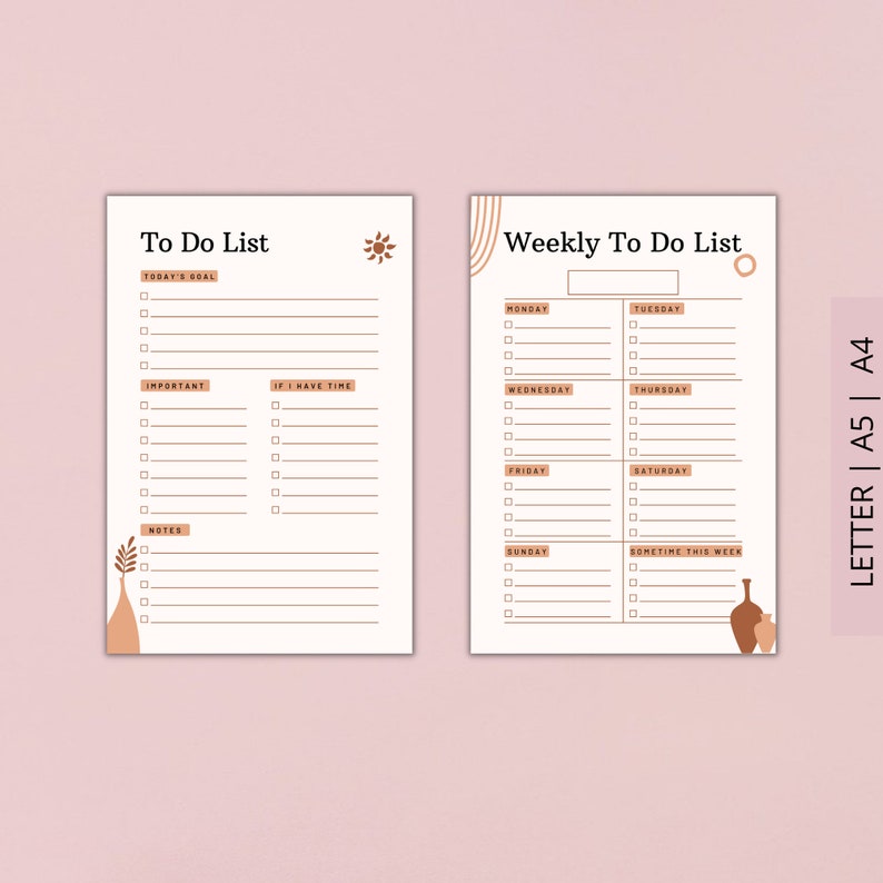 Boho to Do List Template to Do List Printable Grocery List - Etsy
