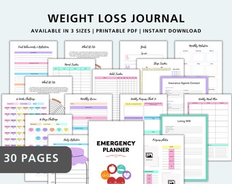 WEIGHT LOSS JOURNAL Printable Planner / Tracker - Etsy