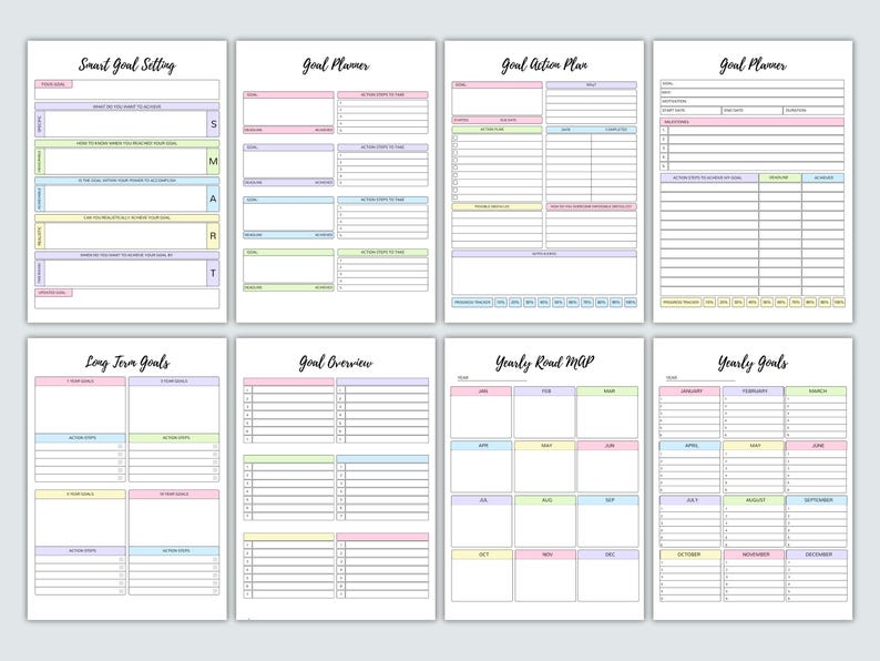 Ultimate Goal Planner | SMART Goal Setting | Printable Goal Planner ...