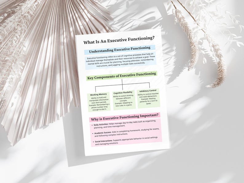 ADHD Executive Functioning Worksheets: Coping Skills, Therapy Tools ...