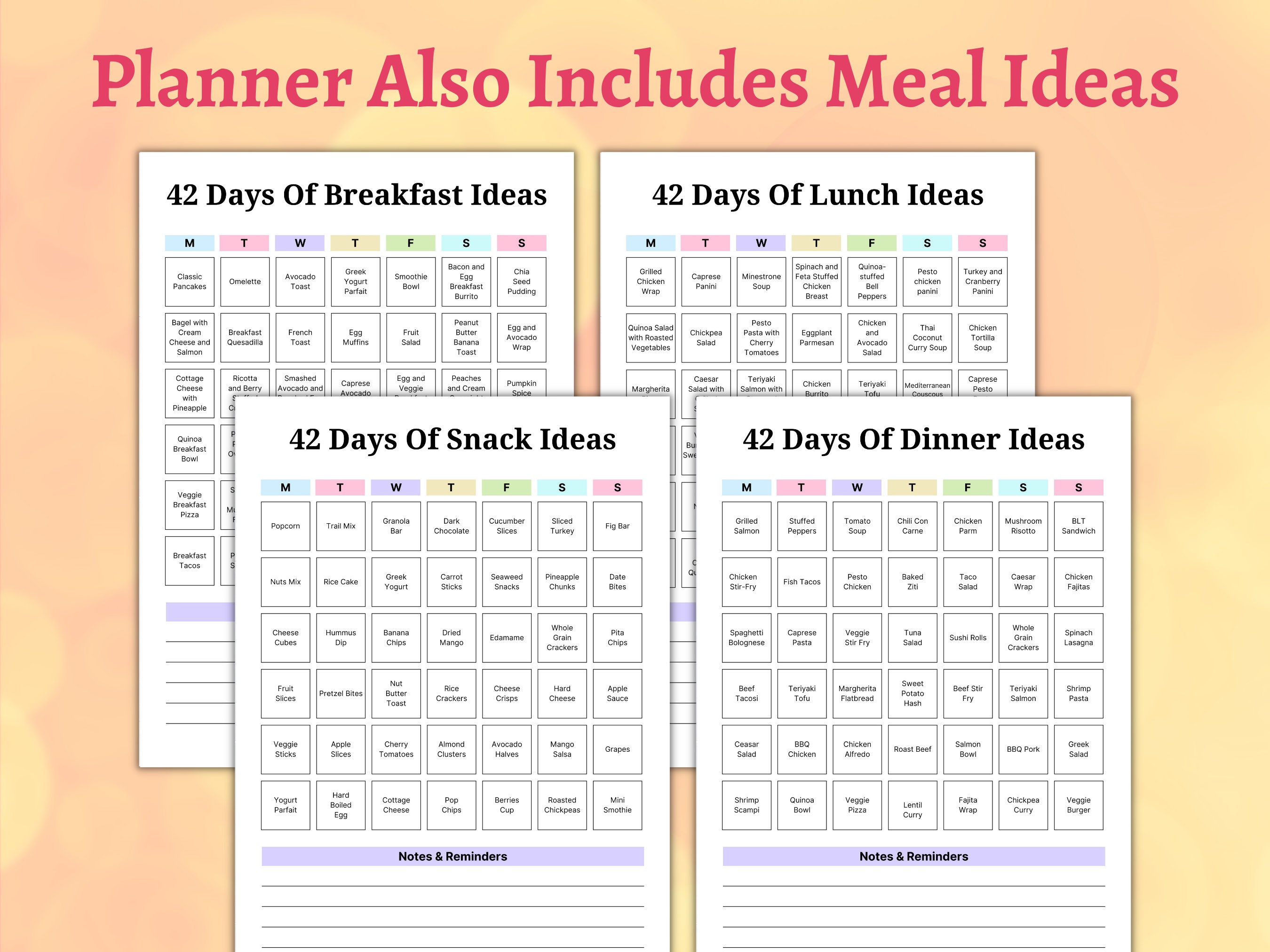 Adhd Meal Planner Printable, Shopping List, Daily Meal Plan, Weekly ...