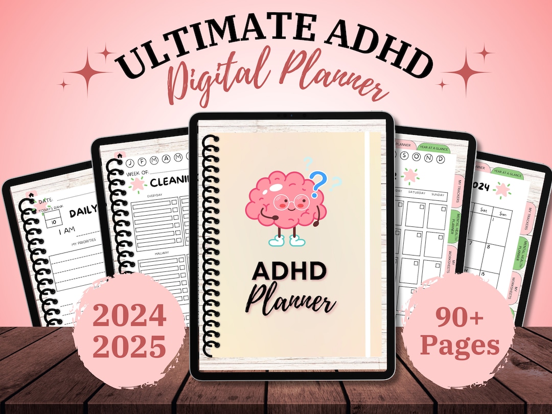 Adhd Digital Planner for Adults, ADHD Productivity Planner, Undated ...