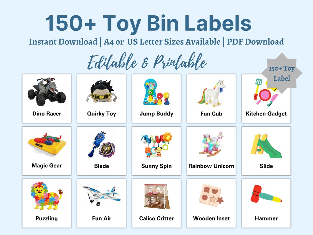 Editable Printable Toy Trofast Bin Storage Labels, Toy Storage Box ...