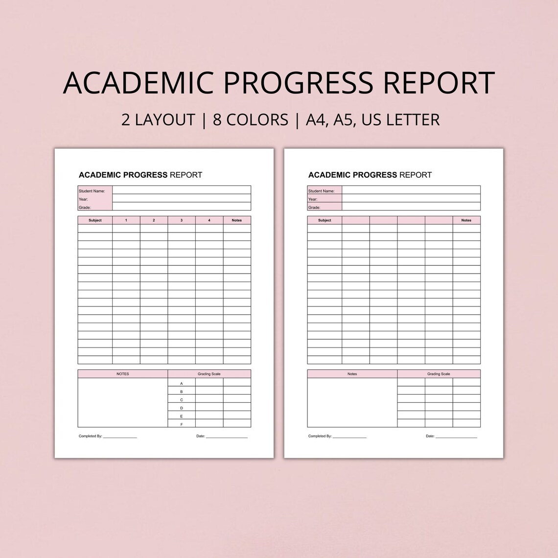 Homeschool Report Card Template Homeschool Progress Report - Etsy