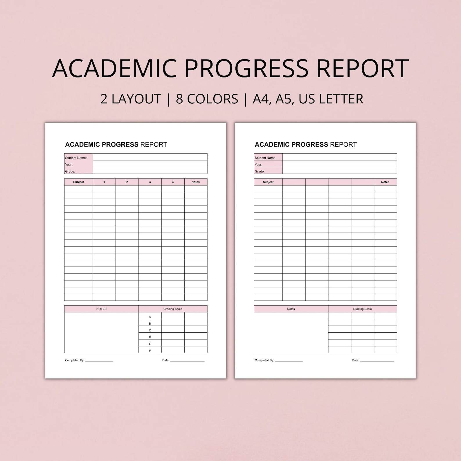 Homeschool Report Card Template Homeschool Progress Report - Etsy