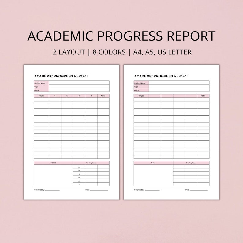 Homeschool Report Card Template Homeschool Progress Report - Etsy