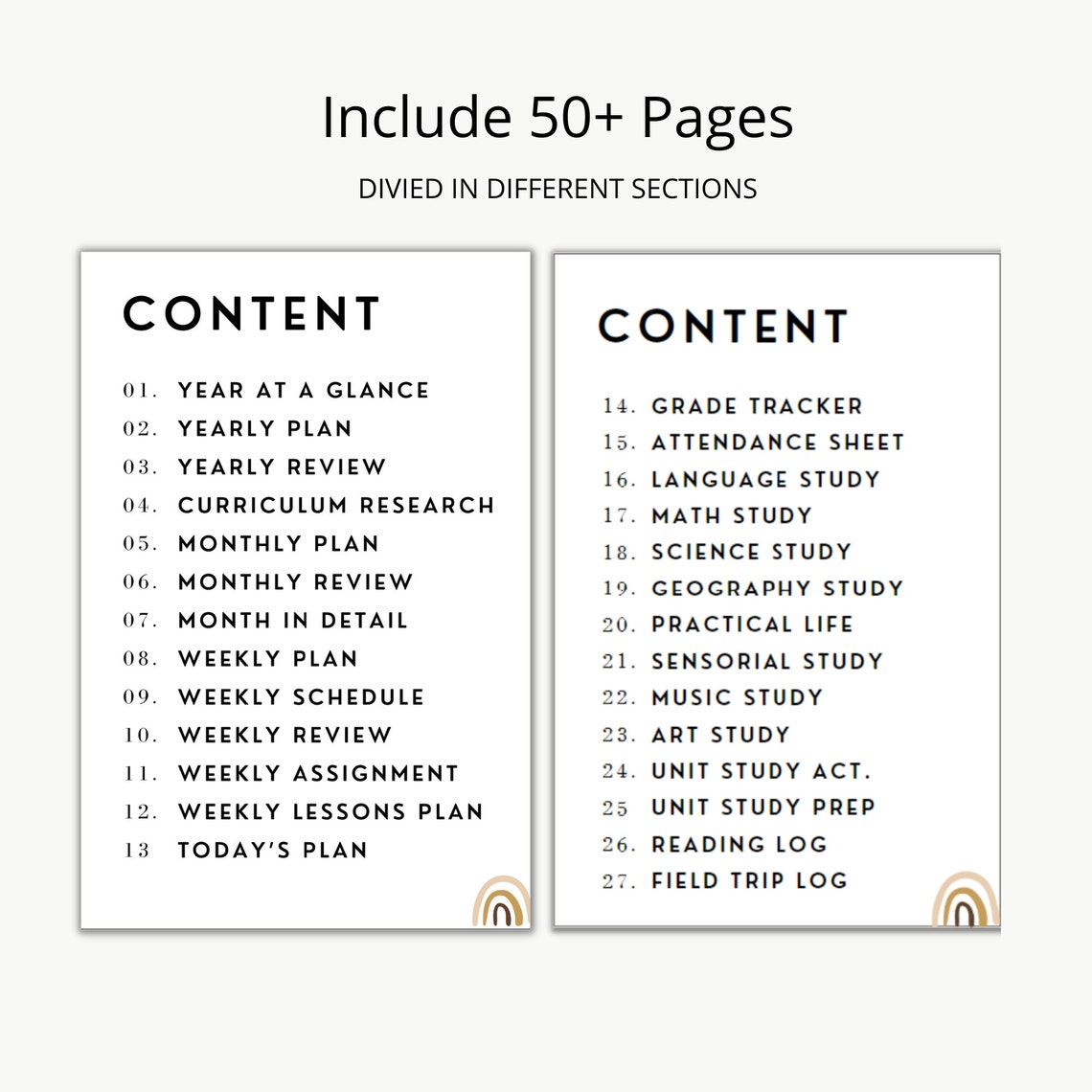 Boho Homeschool Planner Printable Lesson Planner Homeschool - Etsy