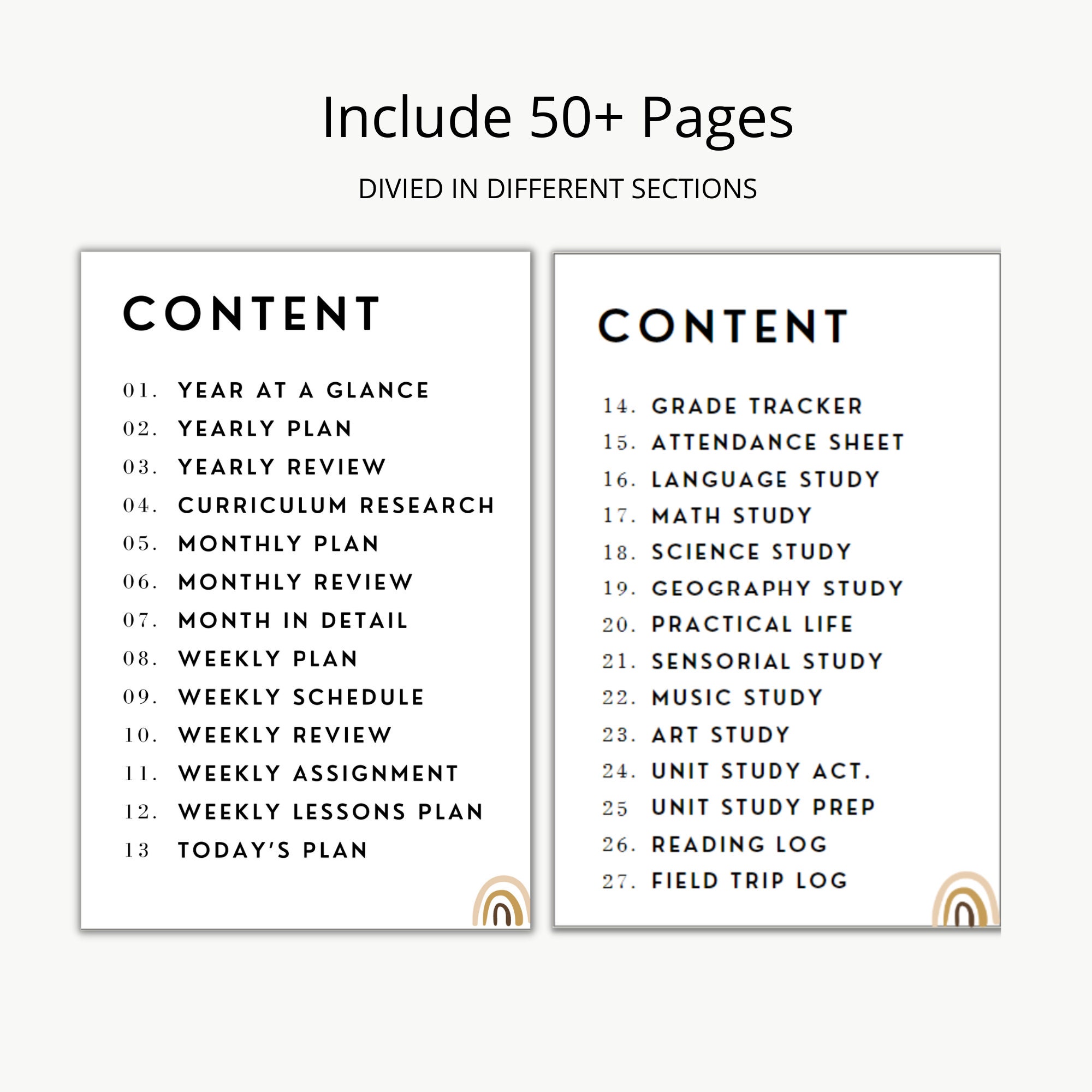 Boho Homeschool Planner Printable Lesson Planner Homeschool - Etsy