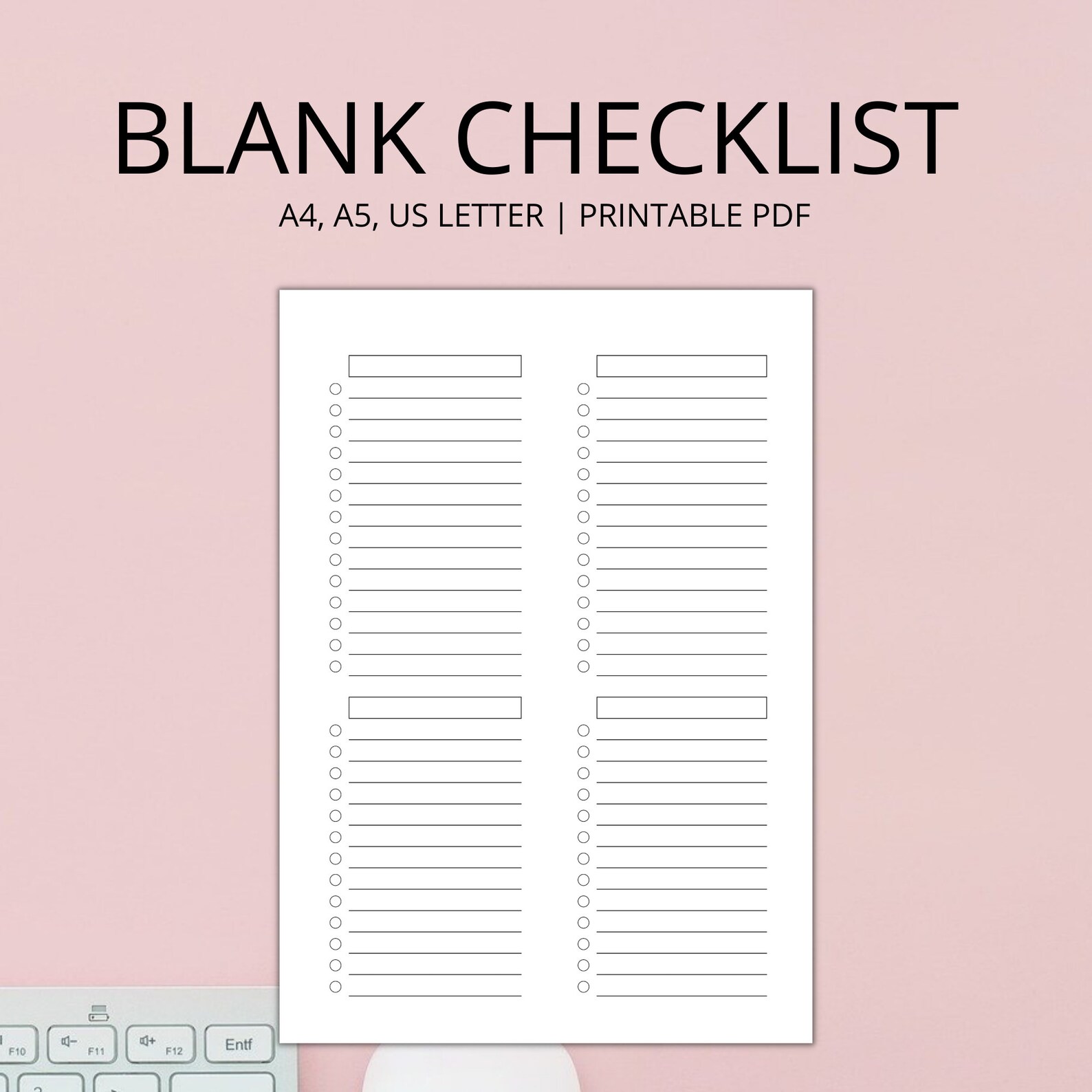 Blank Checklist Planner Printable Checklist Planner Refill - Etsy