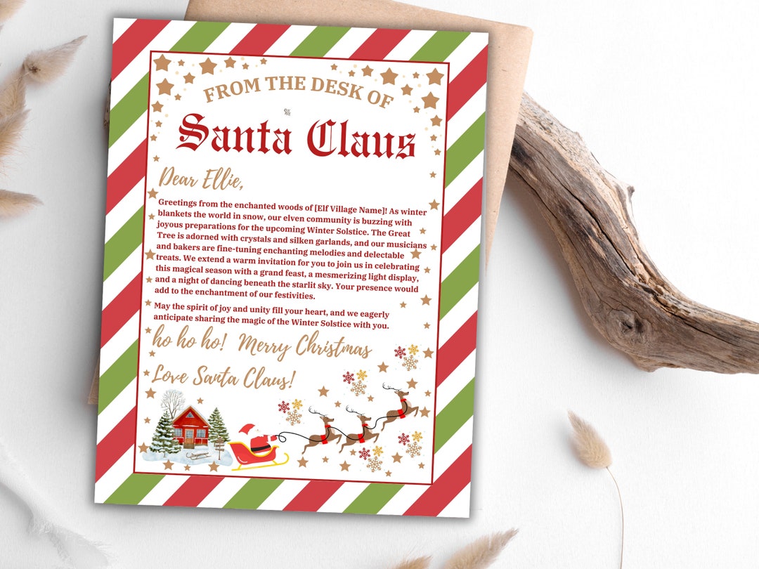 Editable Personalized Letter From Santa Claus From the Desk of Santa ...