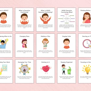 ADHD Executive Functioning Cards for Kids, Printable Cards, Behavior ...