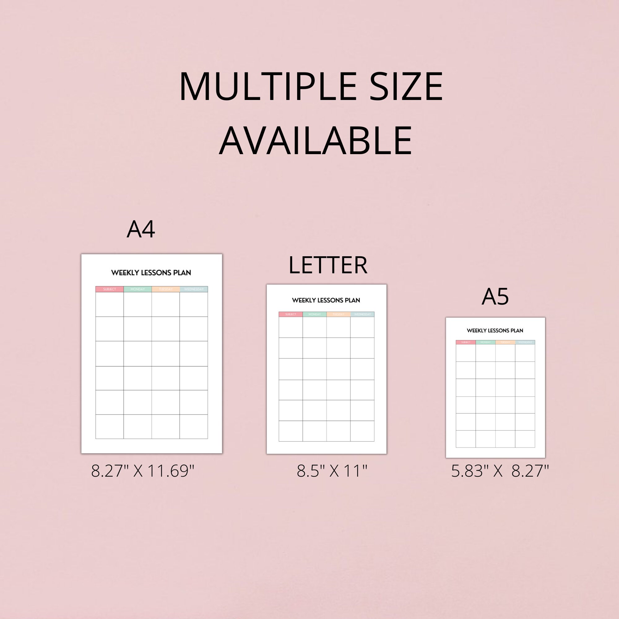 Printable Lesson Plan, Teacher Lesson Planner, Teacher Planner, Lesson ...