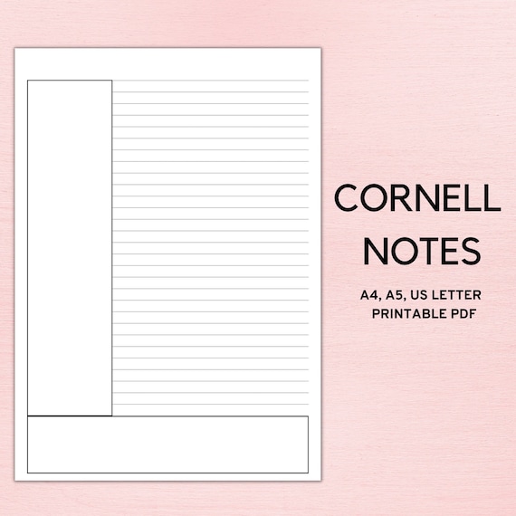 Cornell Notes Printable Note Taking Template Cornell Study - Etsy