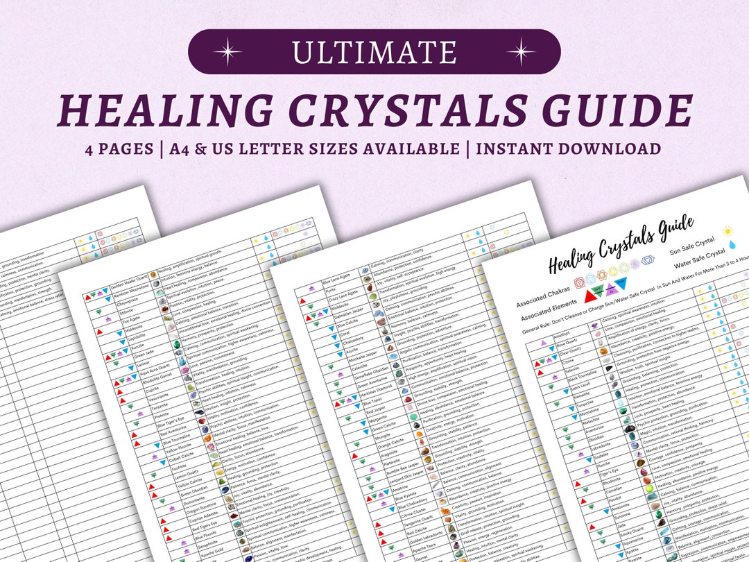 Printable Healing Crystal Reference Guide, Crystal Meaning Guide ...