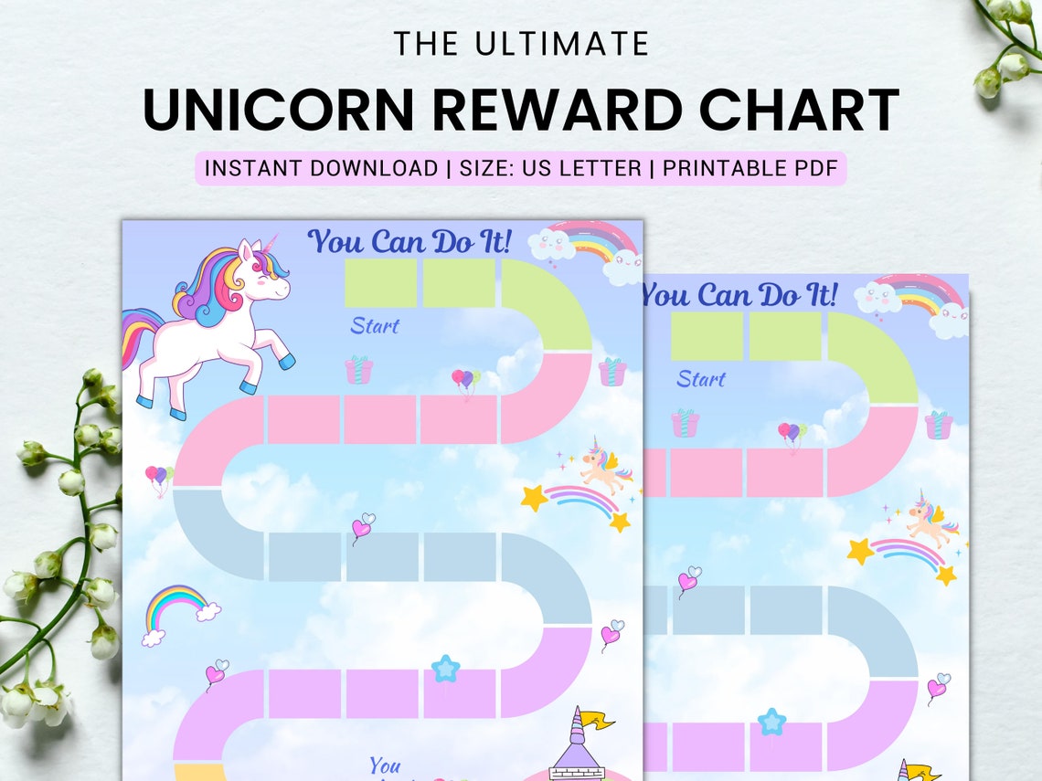 Unicorn Reward Chart, Unicorn Behavior Chart, Kids Routine Sticker ...