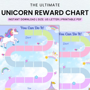 Unicorn Reward Chart, Unicorn Behavior Chart, Kids Routine Sticker ...