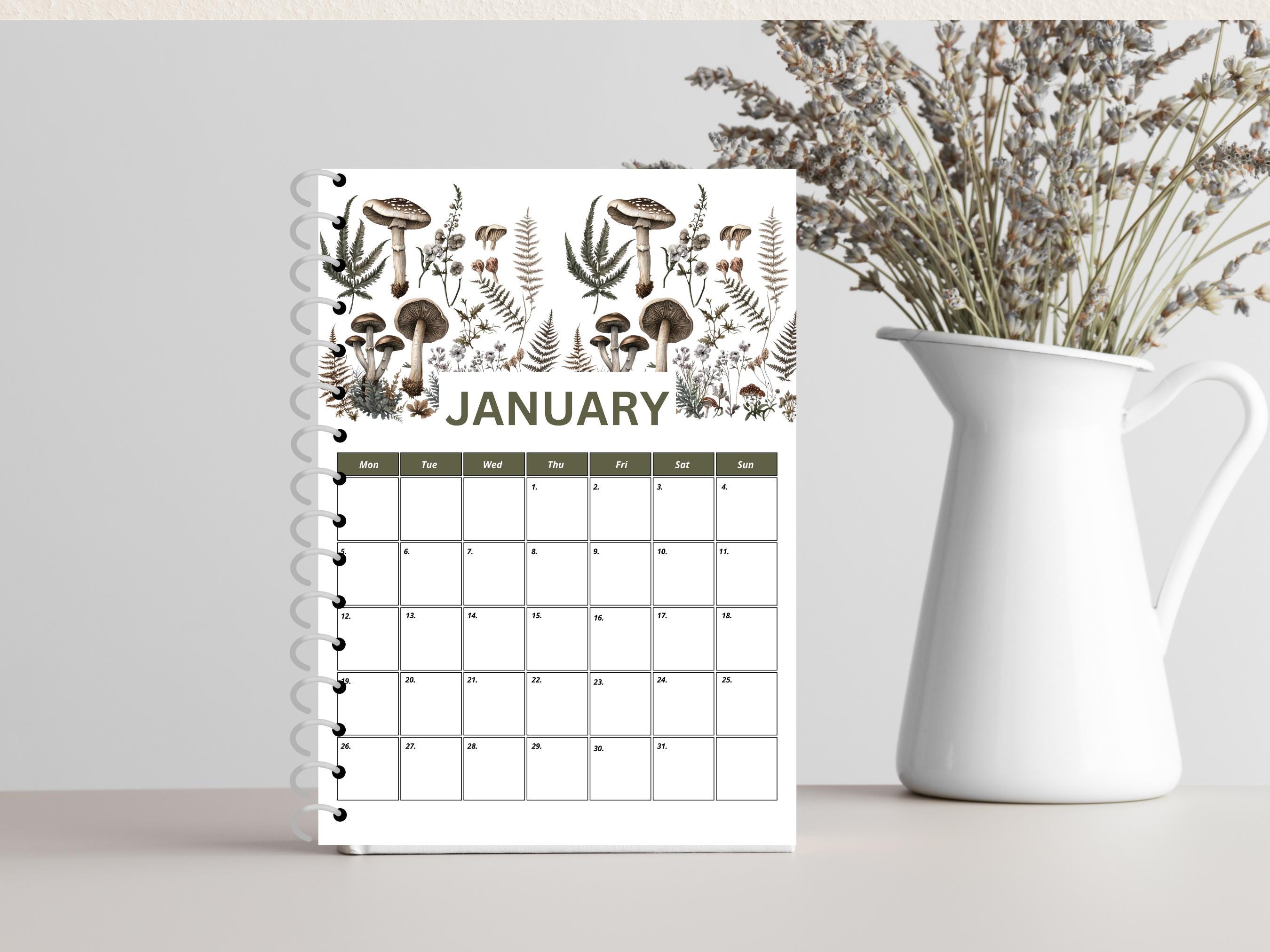 2025-2026 Vintage Botanical Calendar: Floral Wall Art (printable PDF ...