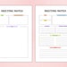 Editable Meeting Notes Template, Meeting Notes Printable, Meeting ...