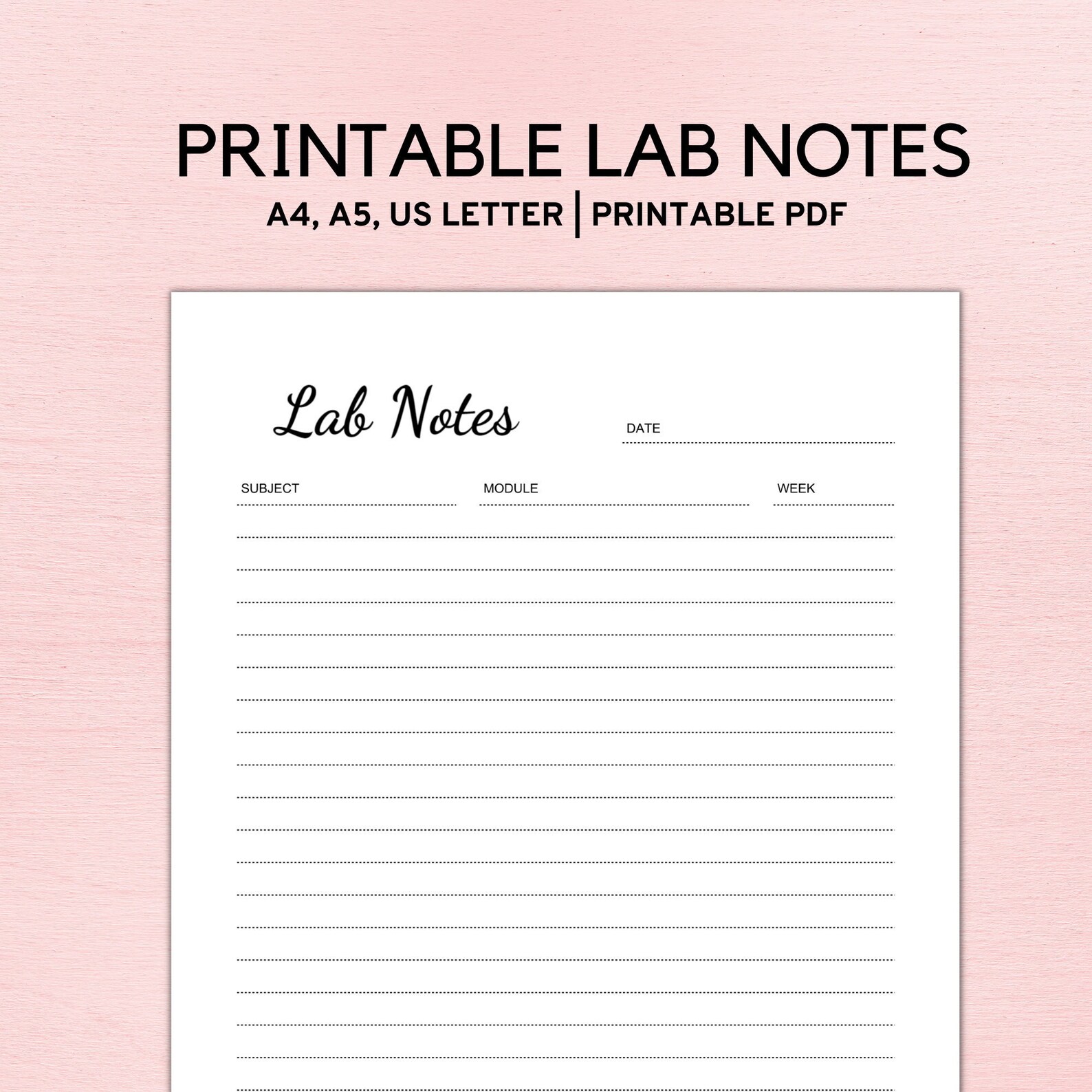 Printable Lab Notes Lined Paper Printable Notes Lecture - Etsy