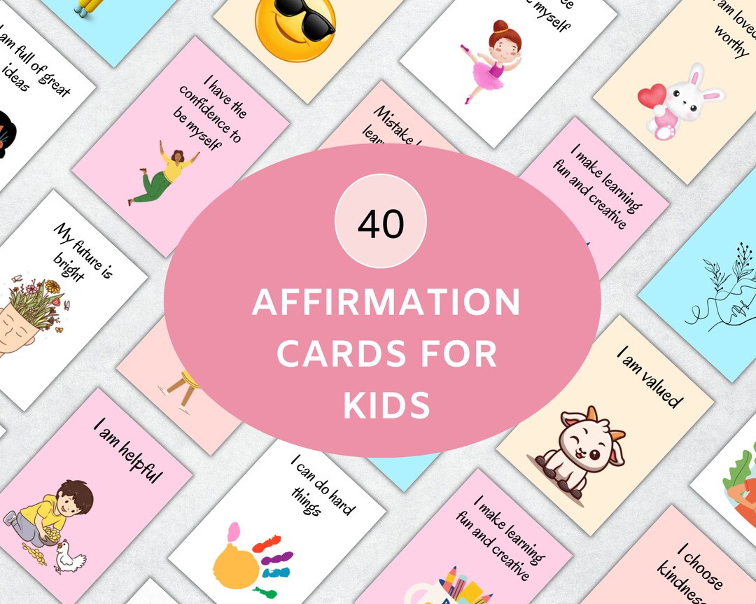 40 Affirmation Cards for Kids, Motivational Cards, Positivity Cards ...