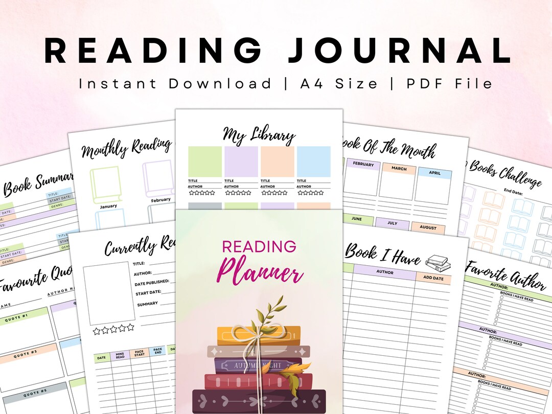 Book Reading Planner Bundle Printable, Reading Planner, Book Review ...