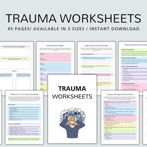 Trauma Therapy Worksheet for Adults, Trauma Worksheets, Crisis Therapy ...