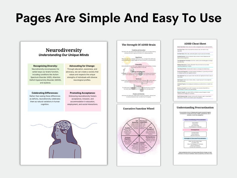 ADHD Late Diagnosis Therapy Worksheets, Adhd Planner Adult, Overcome ...