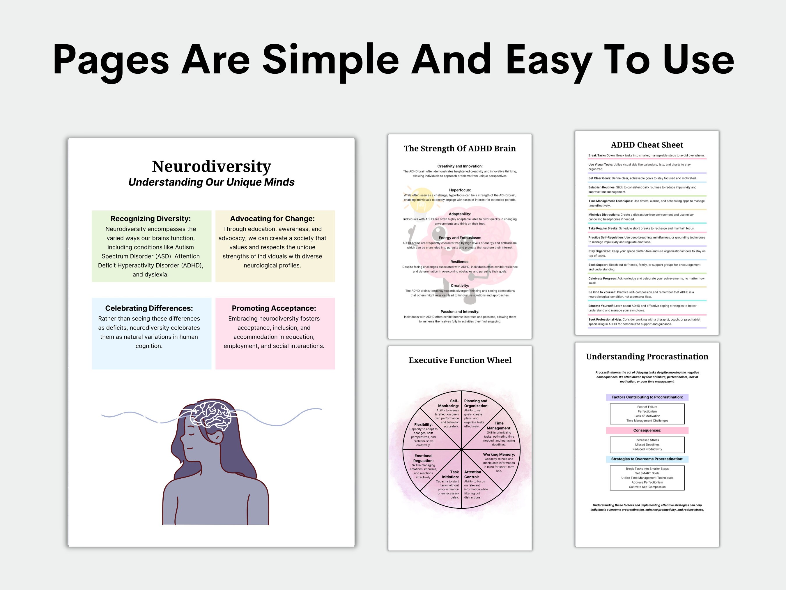 ADHD Late Diagnosis Therapy Worksheets, Adhd Planner Adult, Overcome ...