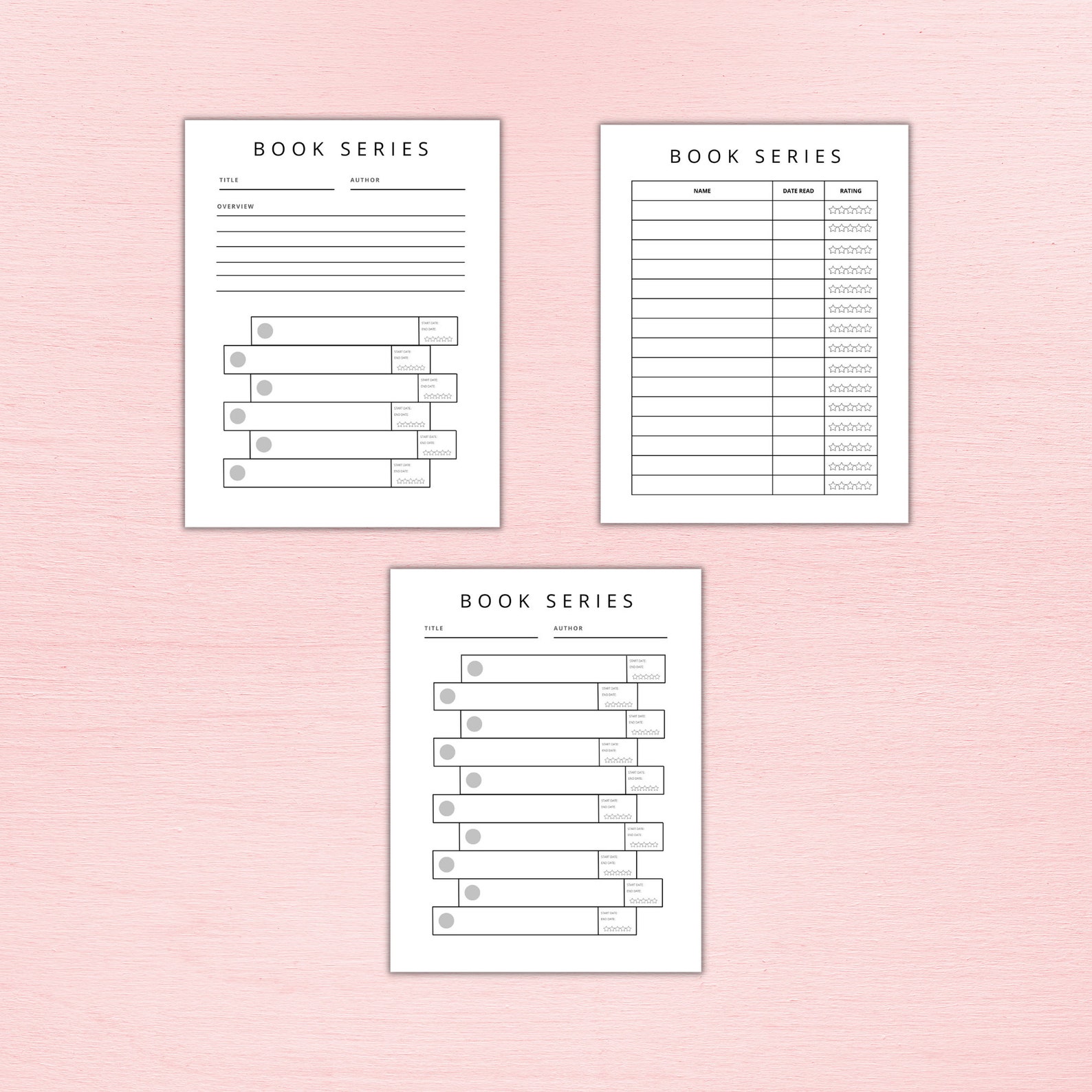 Reading Journal Printable Reading Tracker Reading Log - Etsy