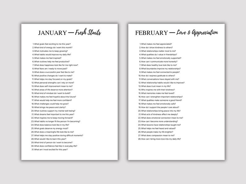 365 Journal Prompts PDF | Self Reflection Journal | Mental Wellness ...