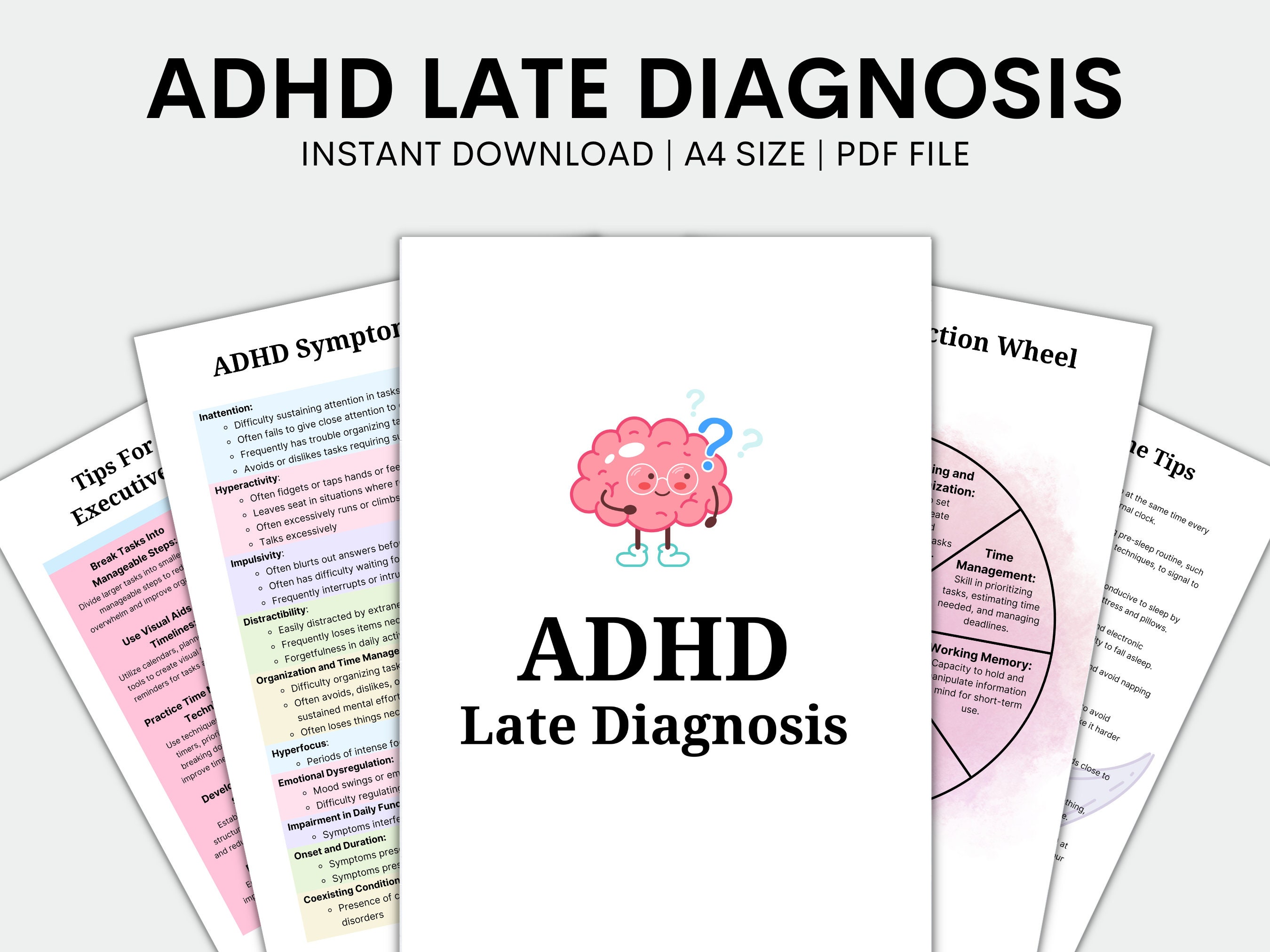ADHD Late Diagnosis Therapy Worksheets, Adhd Planner Adult, Overcome ...