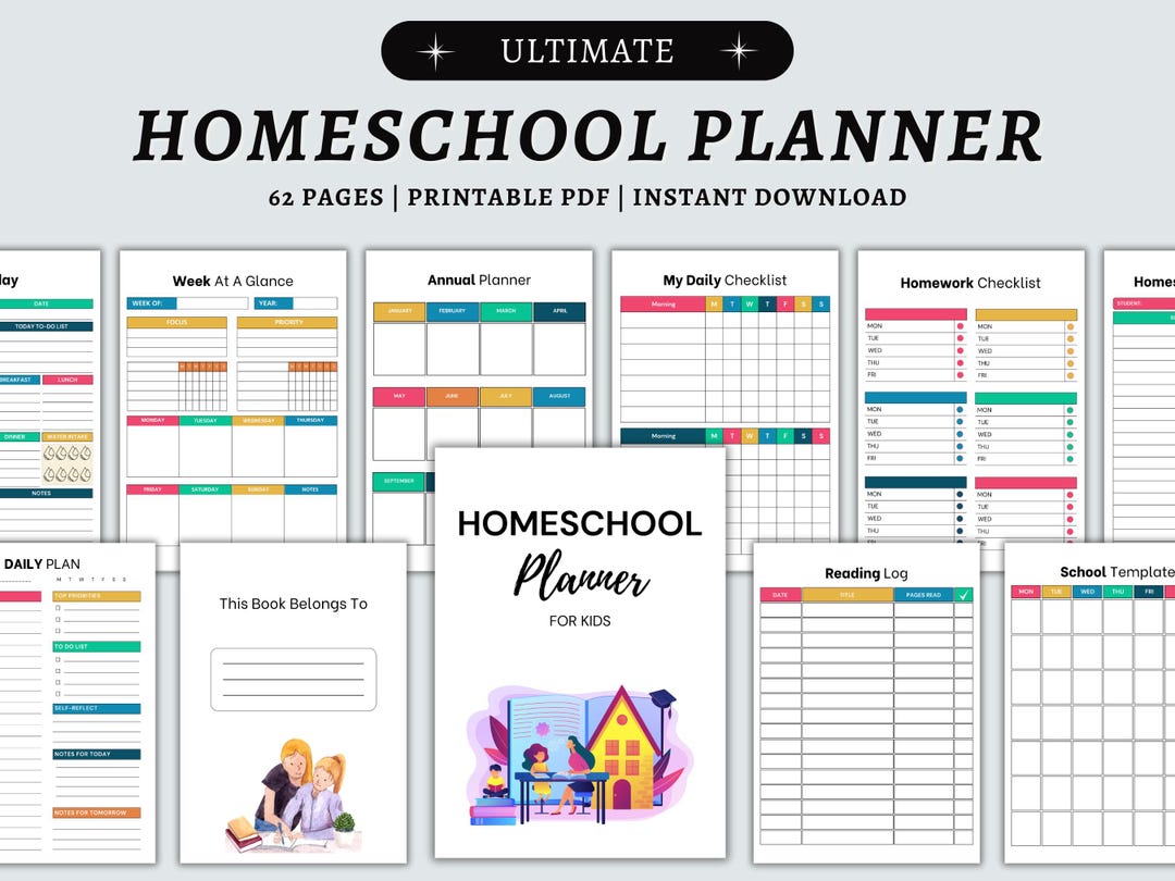 Homeschool Planner Printable, Homeschool Printable Organizer, Weekly ...