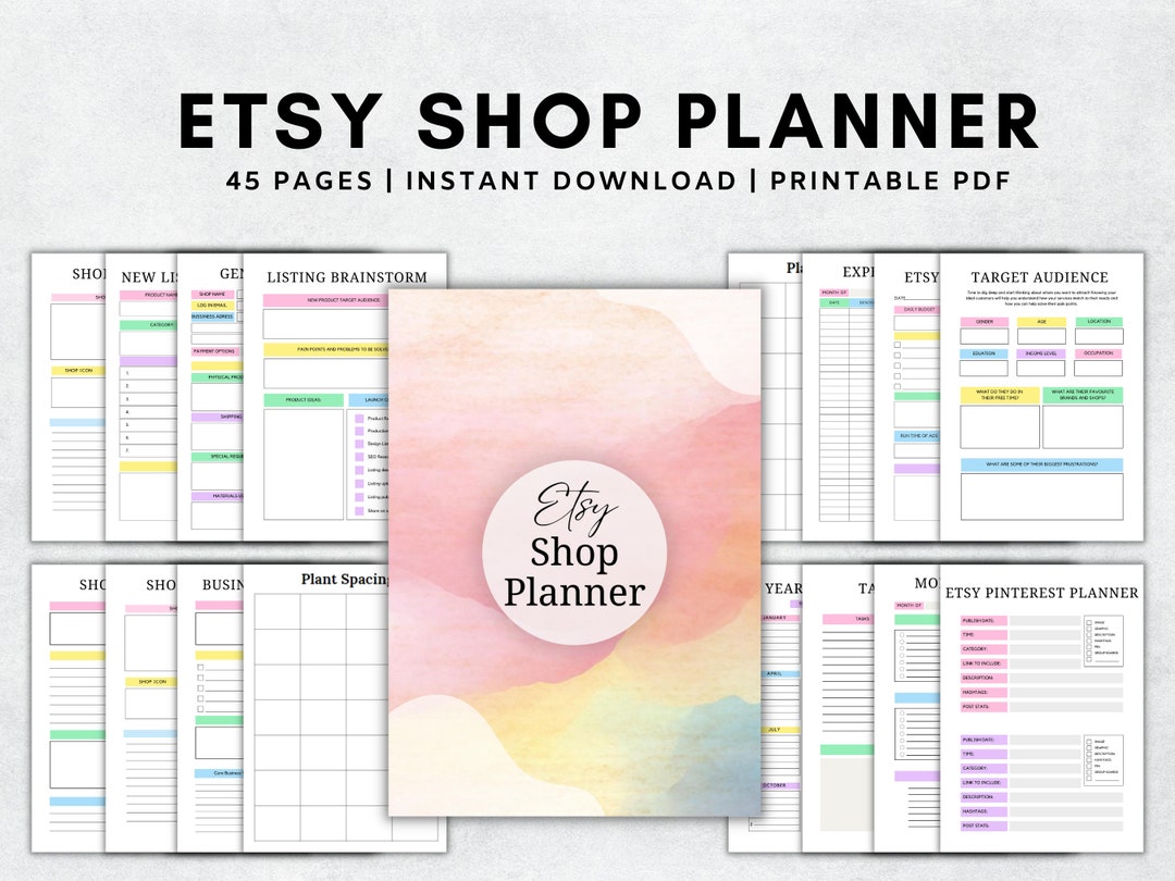 Etsy Shop Planner Printable, Etsy Business Plan, Etsy Seller Planner ...