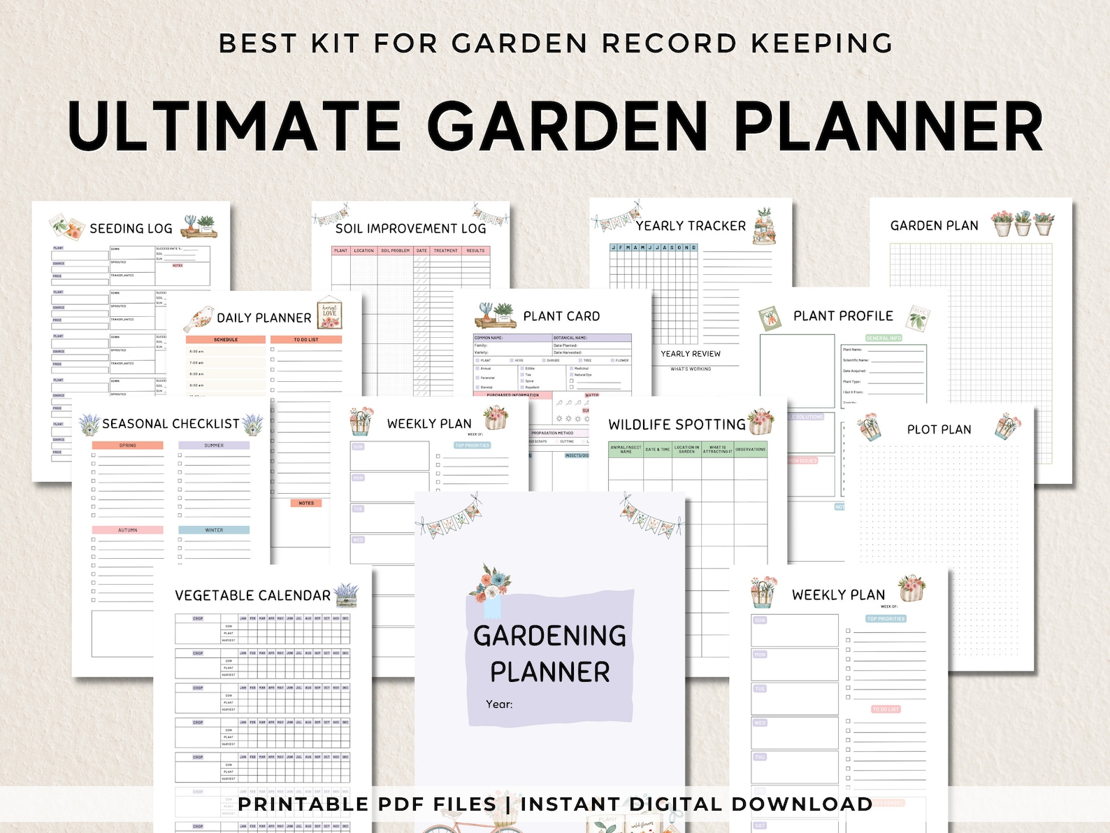 Gardening Planner Printable Garden Planner Plant Planner - Etsy Canada