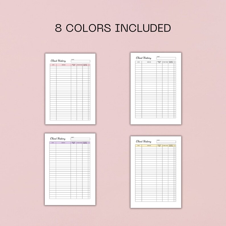 Client History Tracker Printable Client Tracker Payment Log - Etsy
