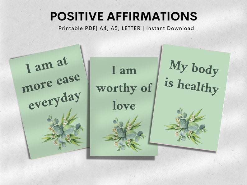 63 Positive Affirmation Cards Printable, Affirmation Cards Digital ...