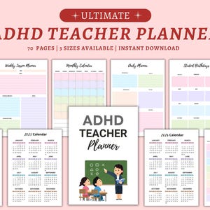 ADHD Teacher Planner Printable: 2025-2026 Lesson Plans (PDF) - Etsy
