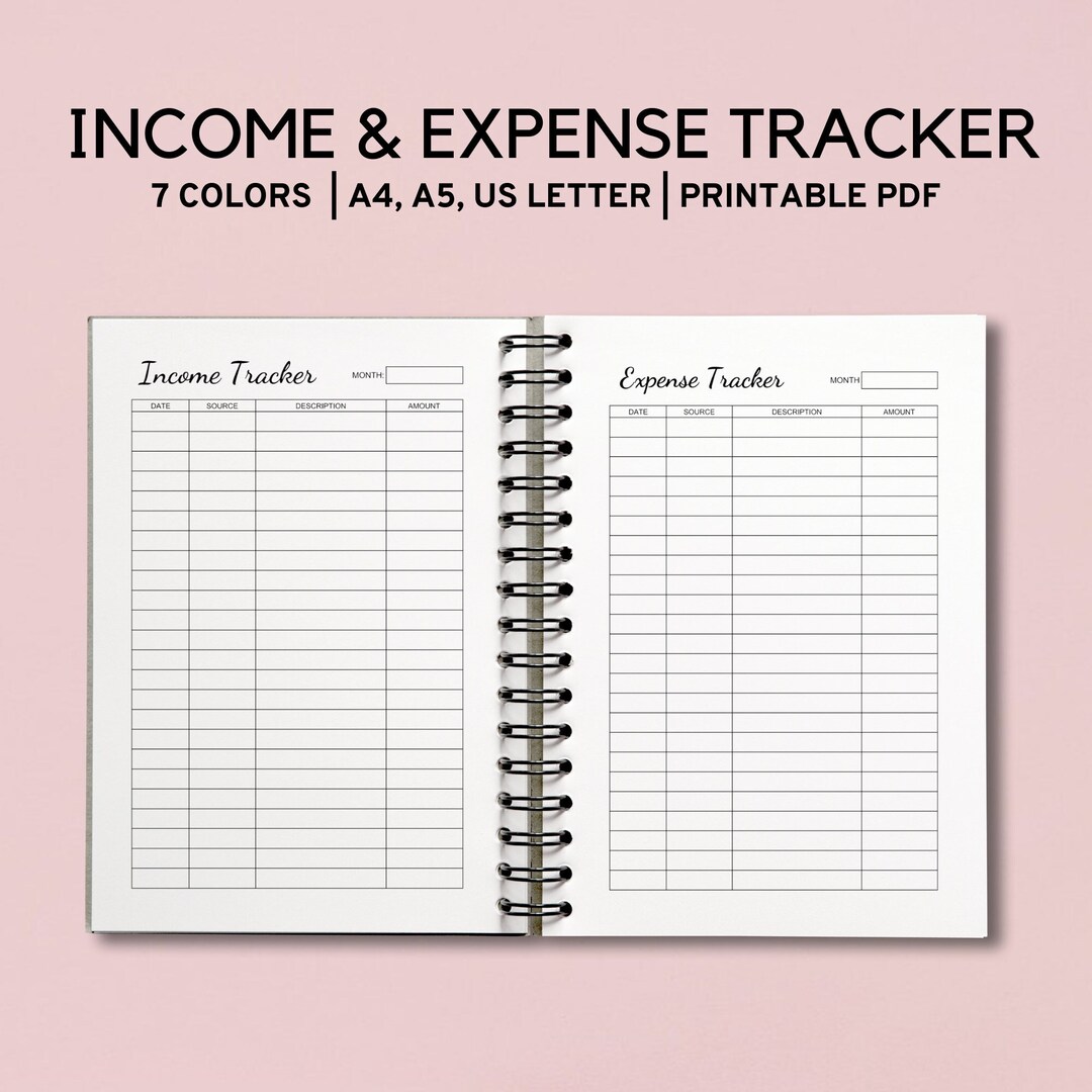 Income and Expense Tracker Printable, Money Tracker, Business Financial ...