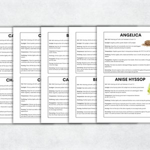 Herbs Growing Guide, 50 Printable Herbs Guide, Gardening Planner, Plant ...