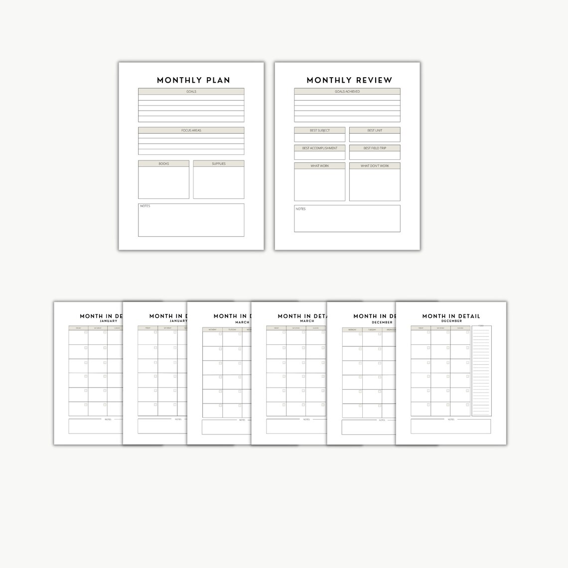 Boho Homeschool Planner Printable Lesson Planner Homeschool - Etsy