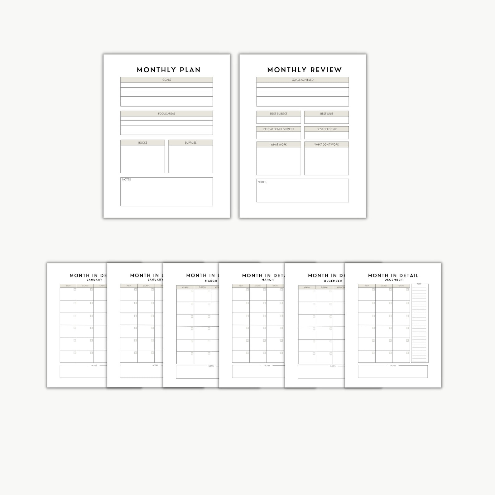 Boho Homeschool Planner Printable, Lesson Planner, Homeschool Schedule ...